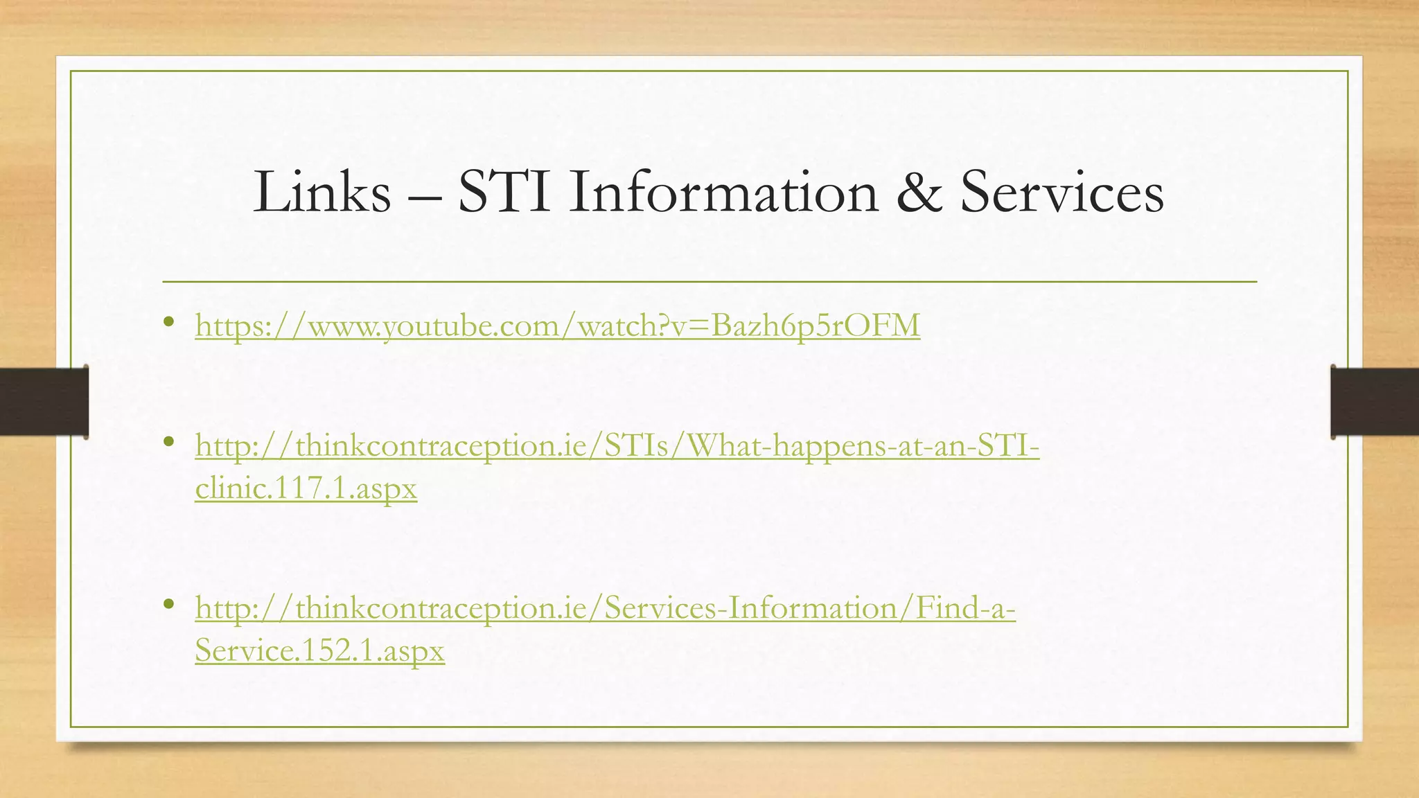 Sexually Transmitted Infections (STI’s) Presented By Theresa Lowry ...