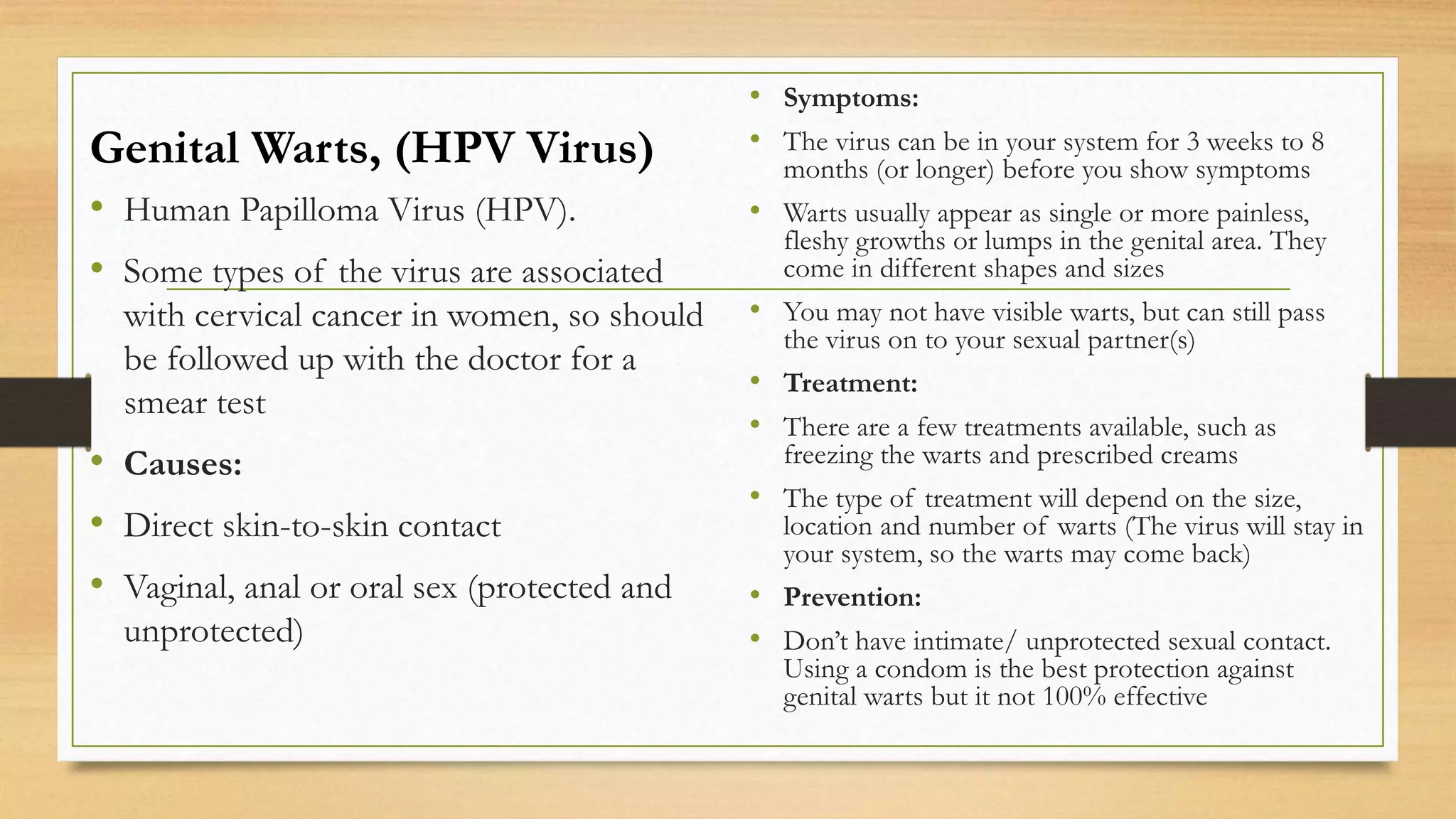 Sexually Transmitted Infections (STI’s) Presented By Theresa Lowry ...