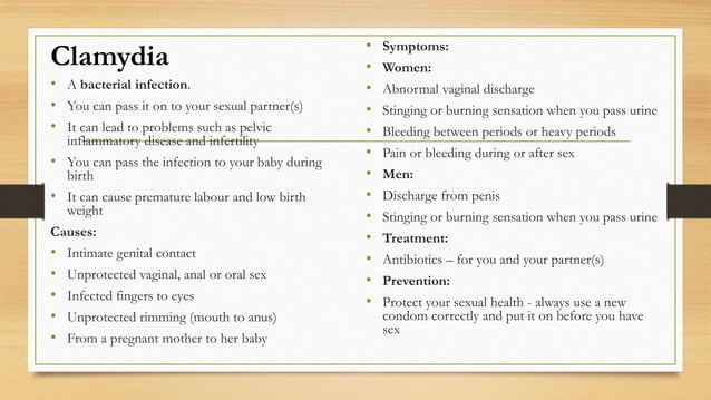 Sexually Transmitted Infections (STI’s) Presented By Theresa Lowry ...
