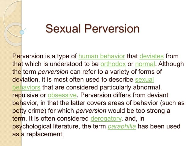 Sexual perversion | PPTX