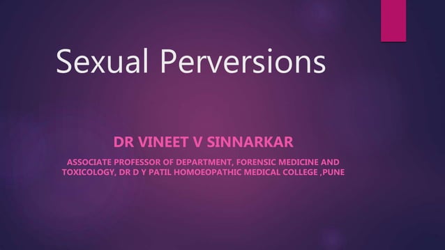 Sexual Perversions Ppt