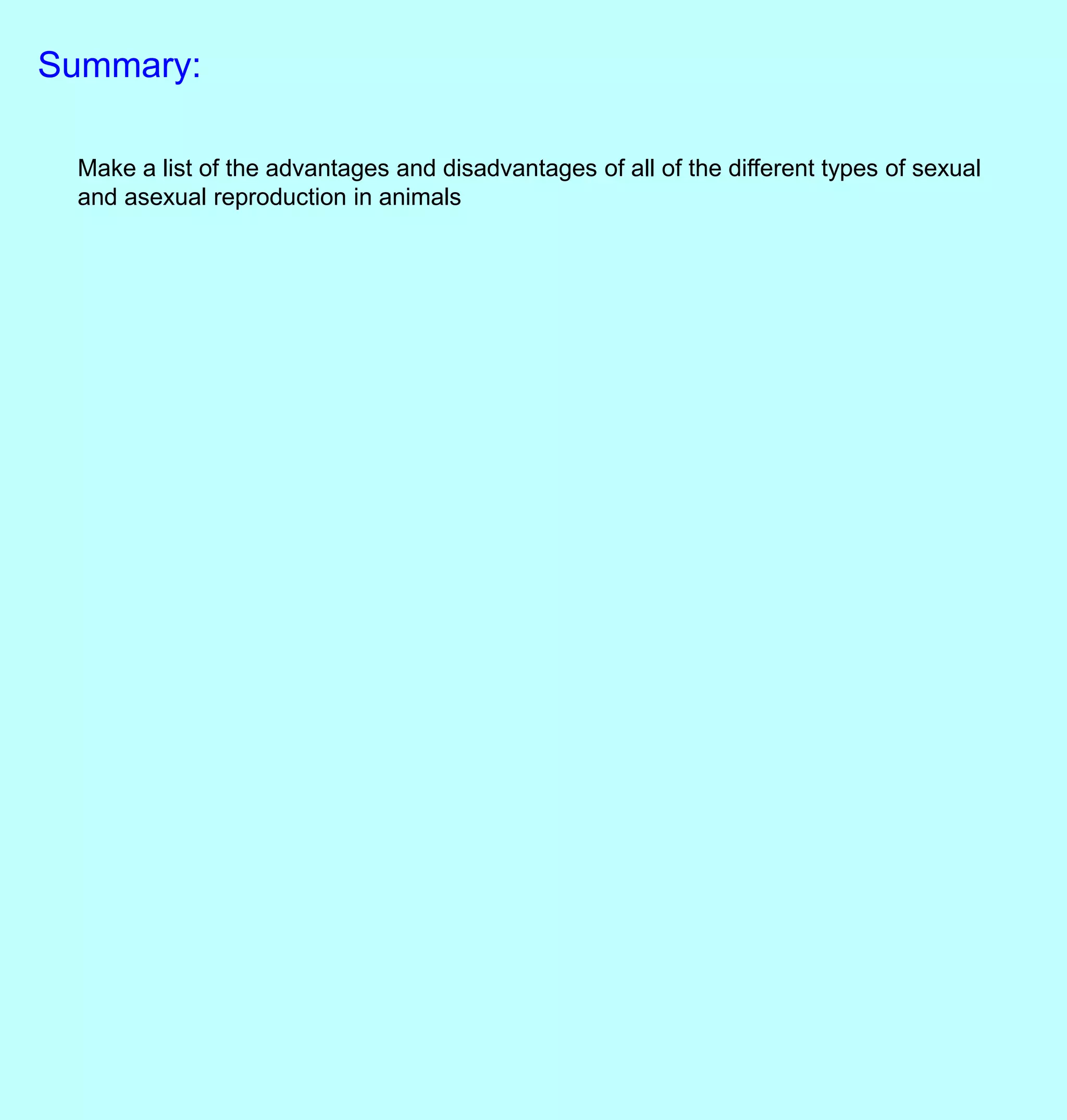 Sexual reproduction in animals teacher | PPTX