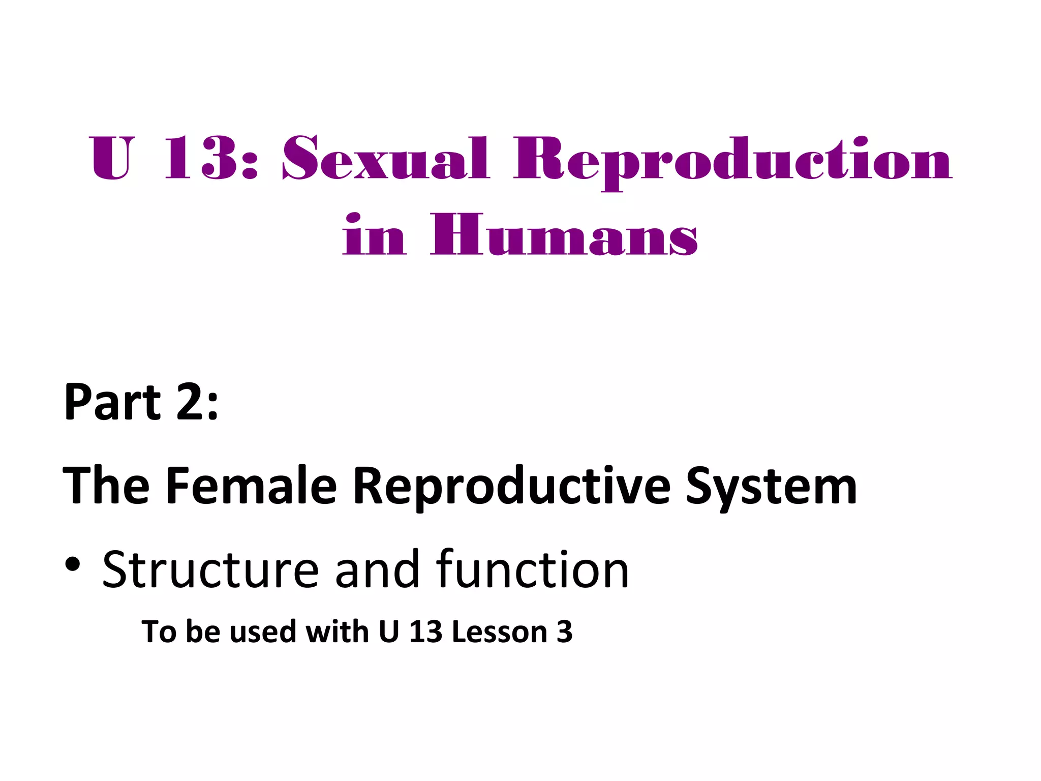 Biology Sexual reproduction in mammals | PPT