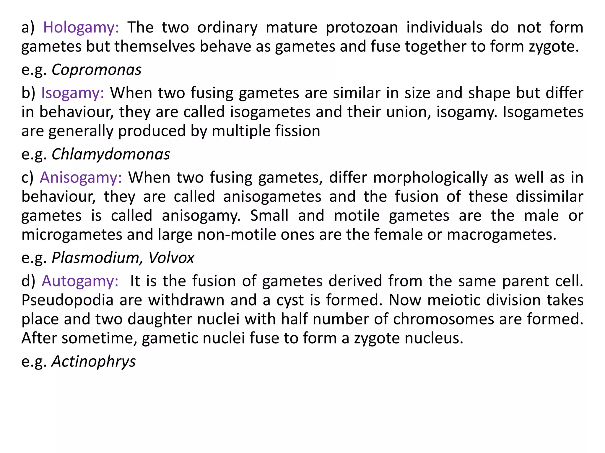 Sexual reproduction in protozoa | PDF
