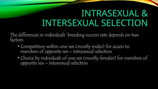 Animal Behaviour – SEXUAL SELECTION IN ANIMALS | PPTX