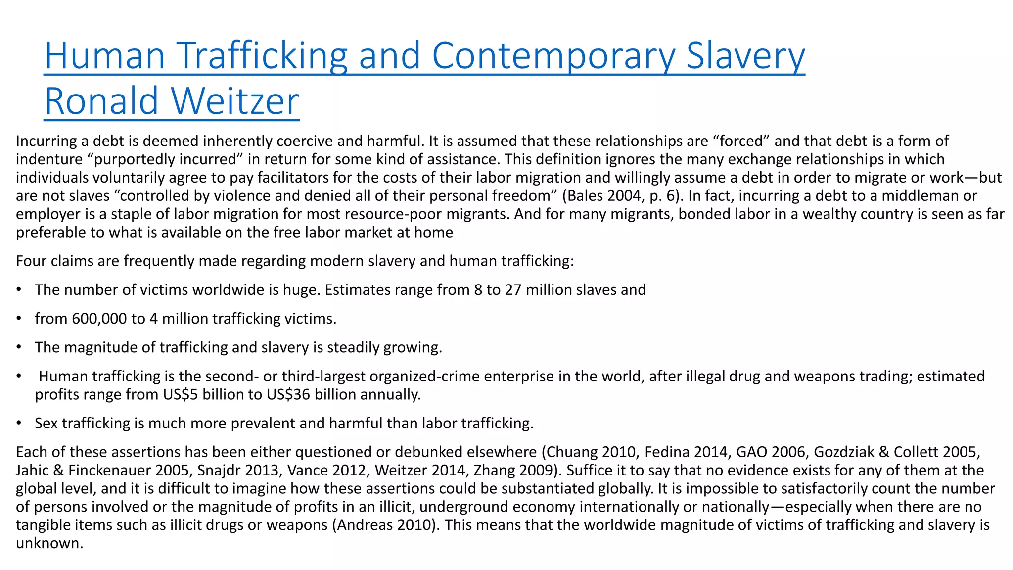 On Human Trafficking, Migration, and Sex Work | PPTX