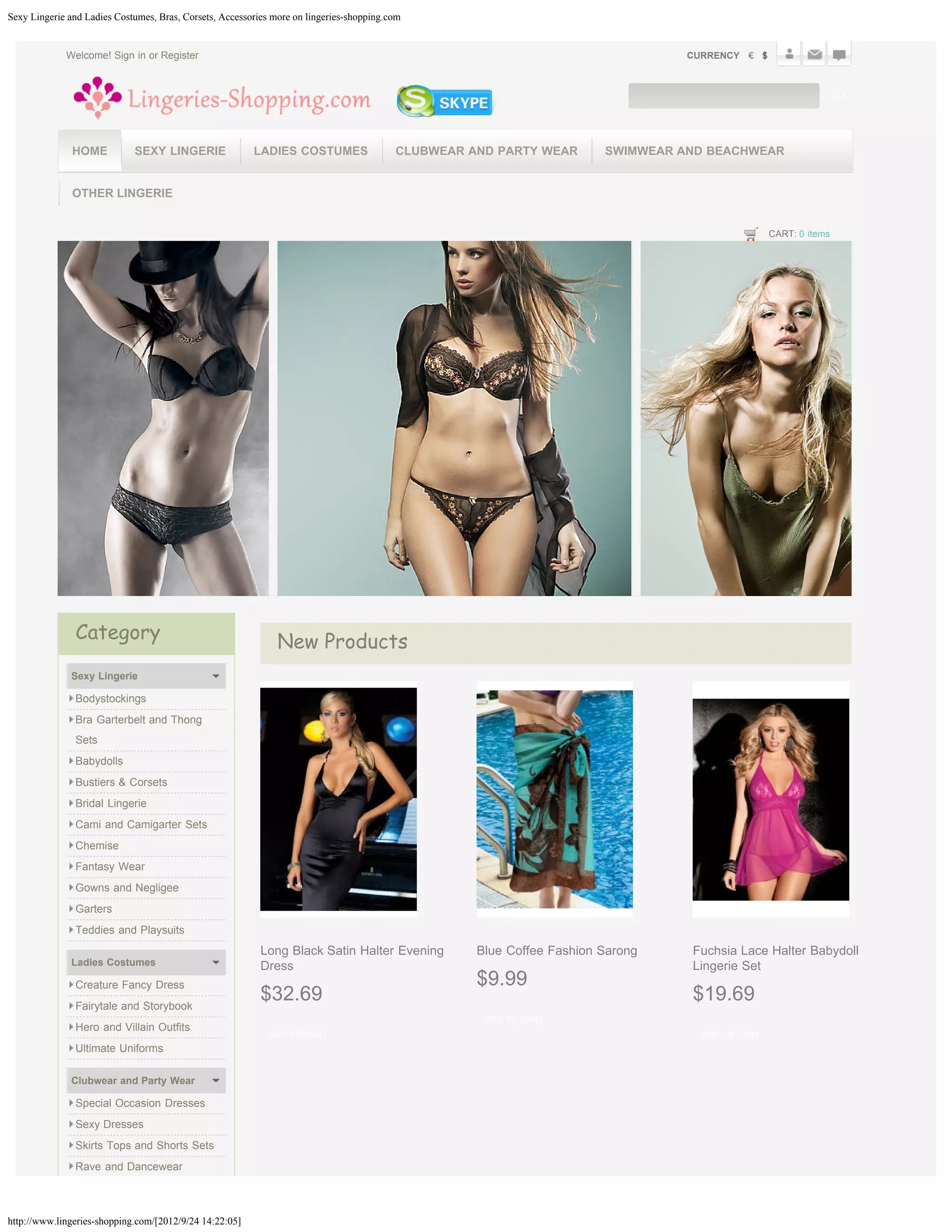 Sexy lingerie and ladies costumes, bras, corsets, accessories | PDF