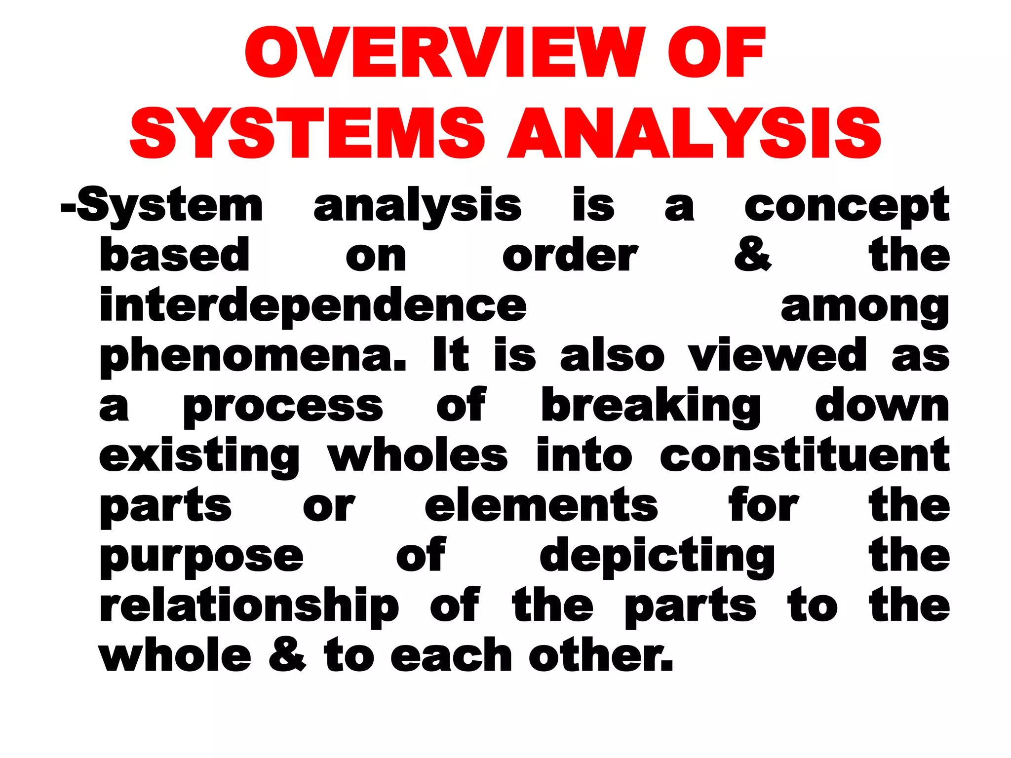 SYSTEM ANALYSIS IN EDUCATION | PPTX