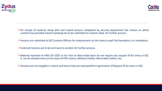 SEZ Inward Outward Procdures | PPTX