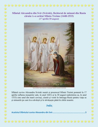 Sfântul Alexandru din Svir (Svirski), făcătorul de minuni din Rusia ...