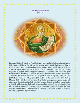 Sfântul prooroc Isaia (9 mai) | PDF