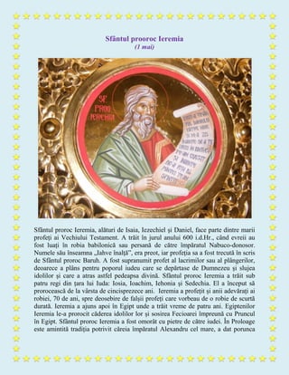 Sfântul prooroc Ieremia (1 mai) | PDF