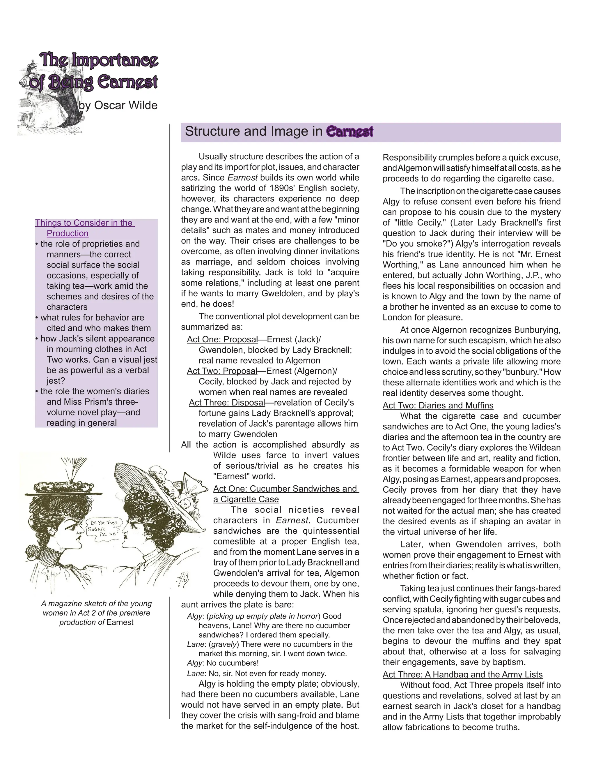 the importance being Earnest by Oscar Wilde | PDF