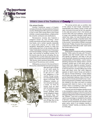 the importance being Earnest by Oscar Wilde | PDF