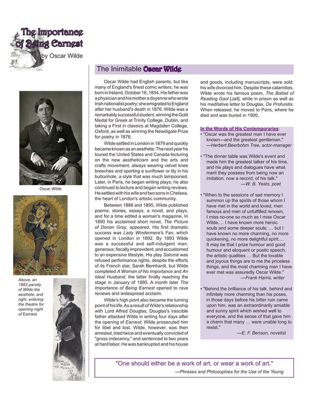 the importance being Earnest by Oscar Wilde | PDF