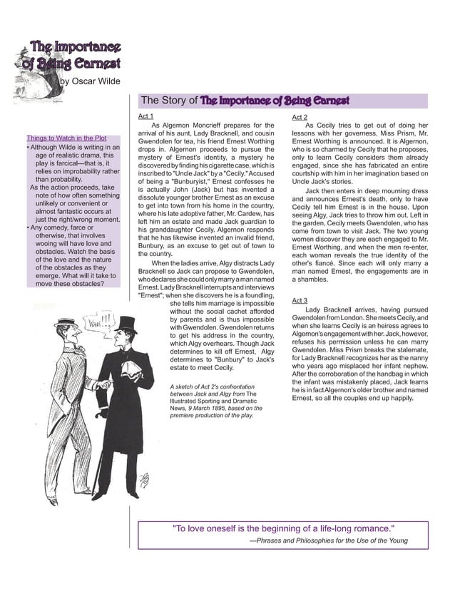 the importance being Earnest by Oscar Wilde | PDF