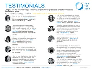 Own The Room Intro | PPTX | Workshops and Classes | Hobbies & Interests