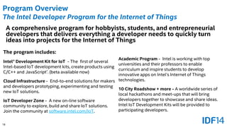 Overview of the Intel® Internet of Things Developer Kit | PPT
