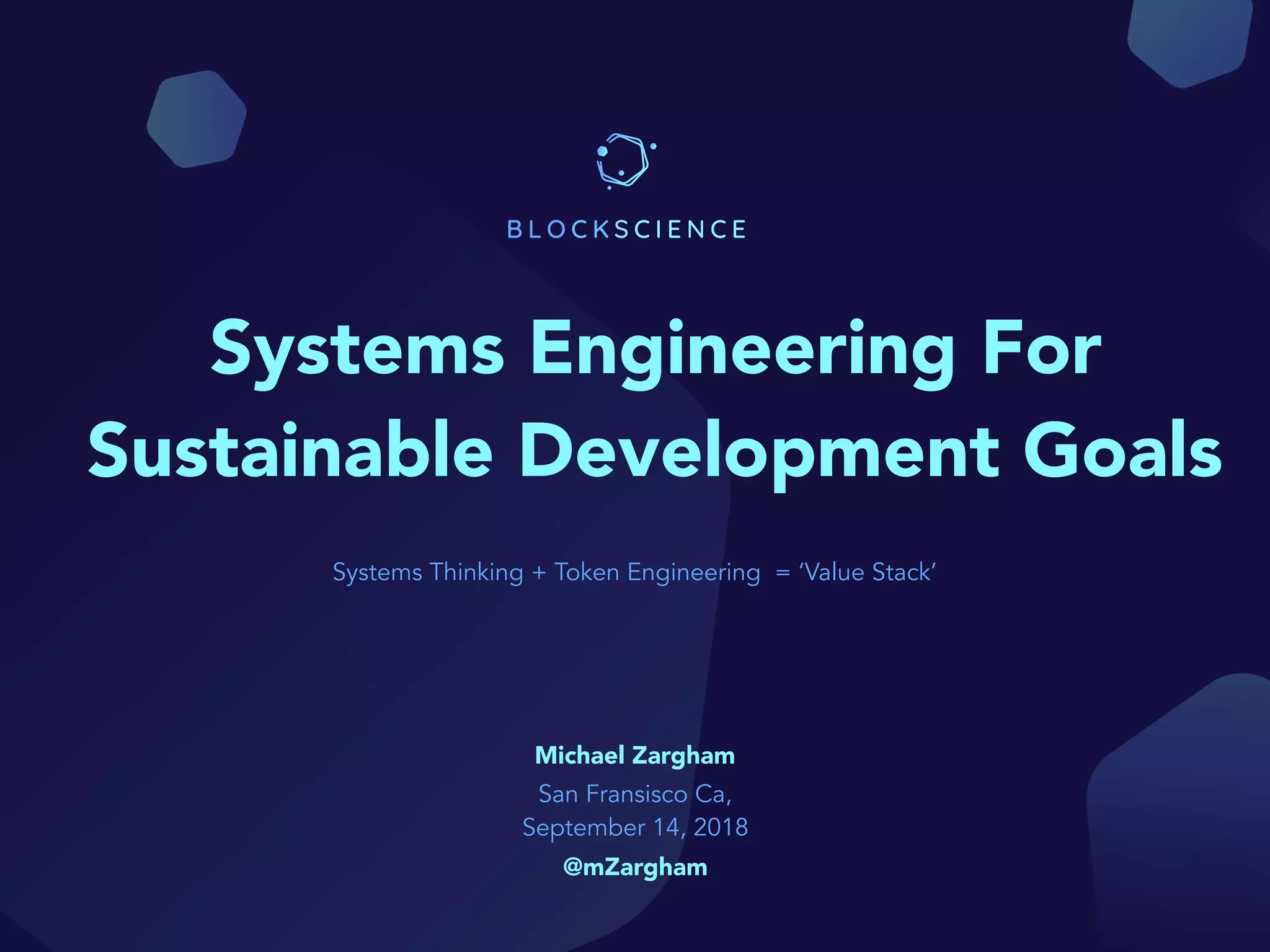 Systems Engineering for Sustainable Development Goals | PPT