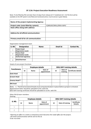 SF 3.3A Project Execution Rediness Assessment.doc
