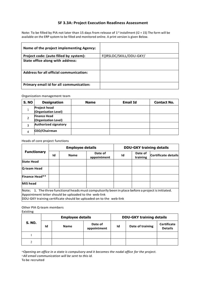 SF 3.3A Project Execution Rediness Assessment.doc