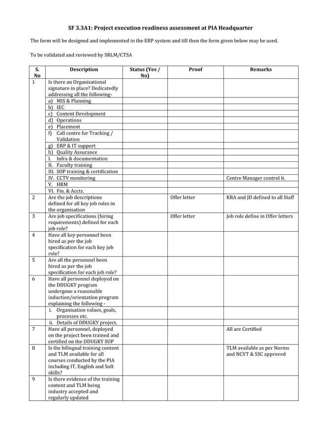 SF 3.3A1 Project Execution Readiness Assessment at PIA Headquarter.docx