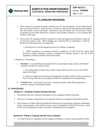 Sf6 handling procedure | PDF