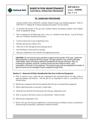 Sf6 handling procedure | PDF