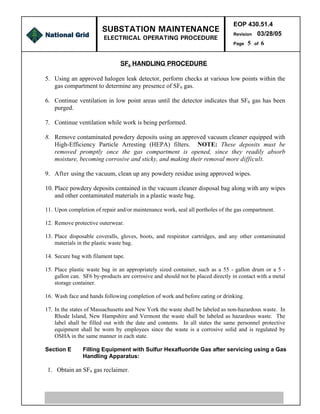 Sf6 handling procedure | PDF