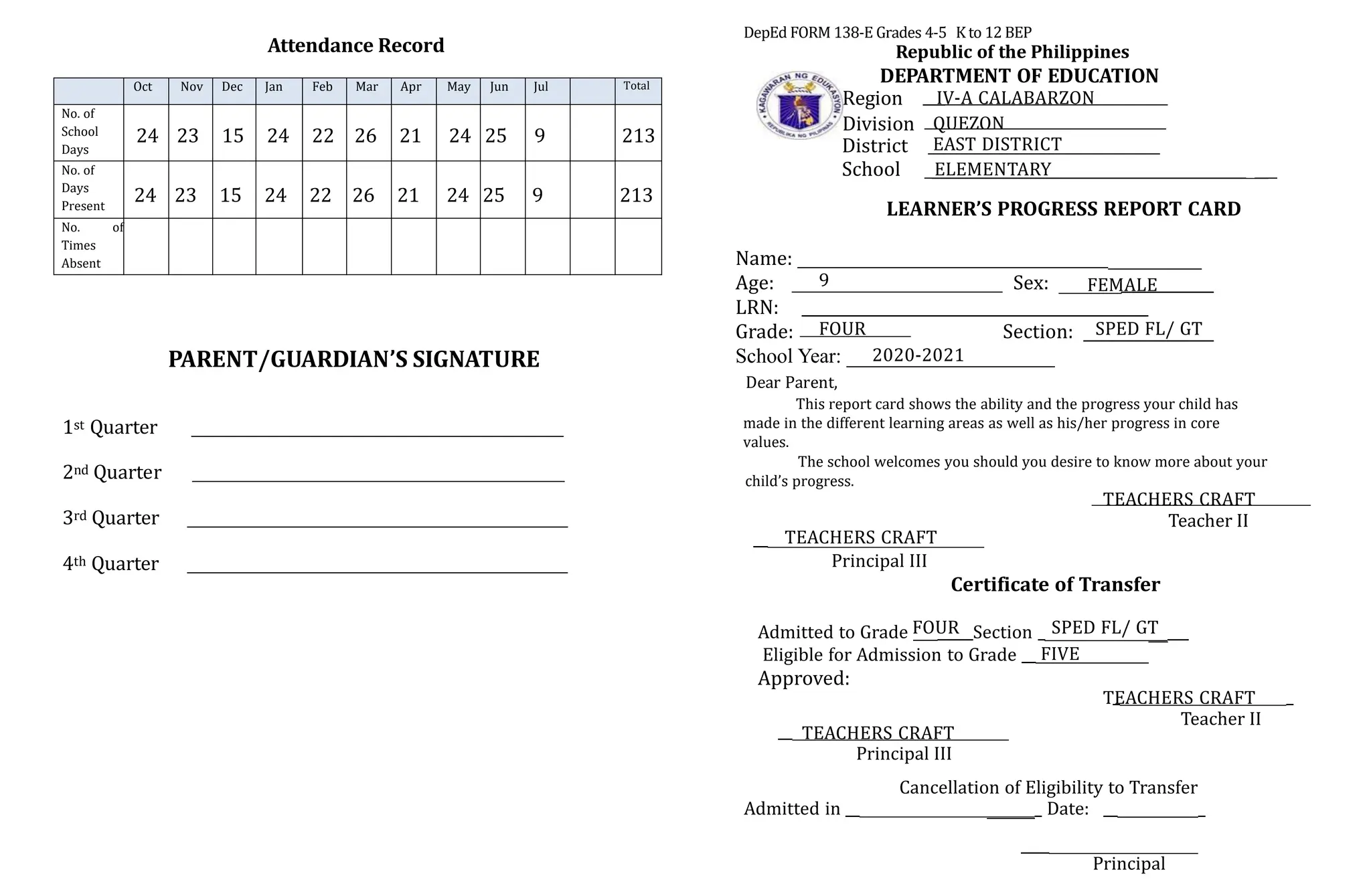 SF 9 - 4-6 (Learner's Progress Report Card)TCRAFT.ppt