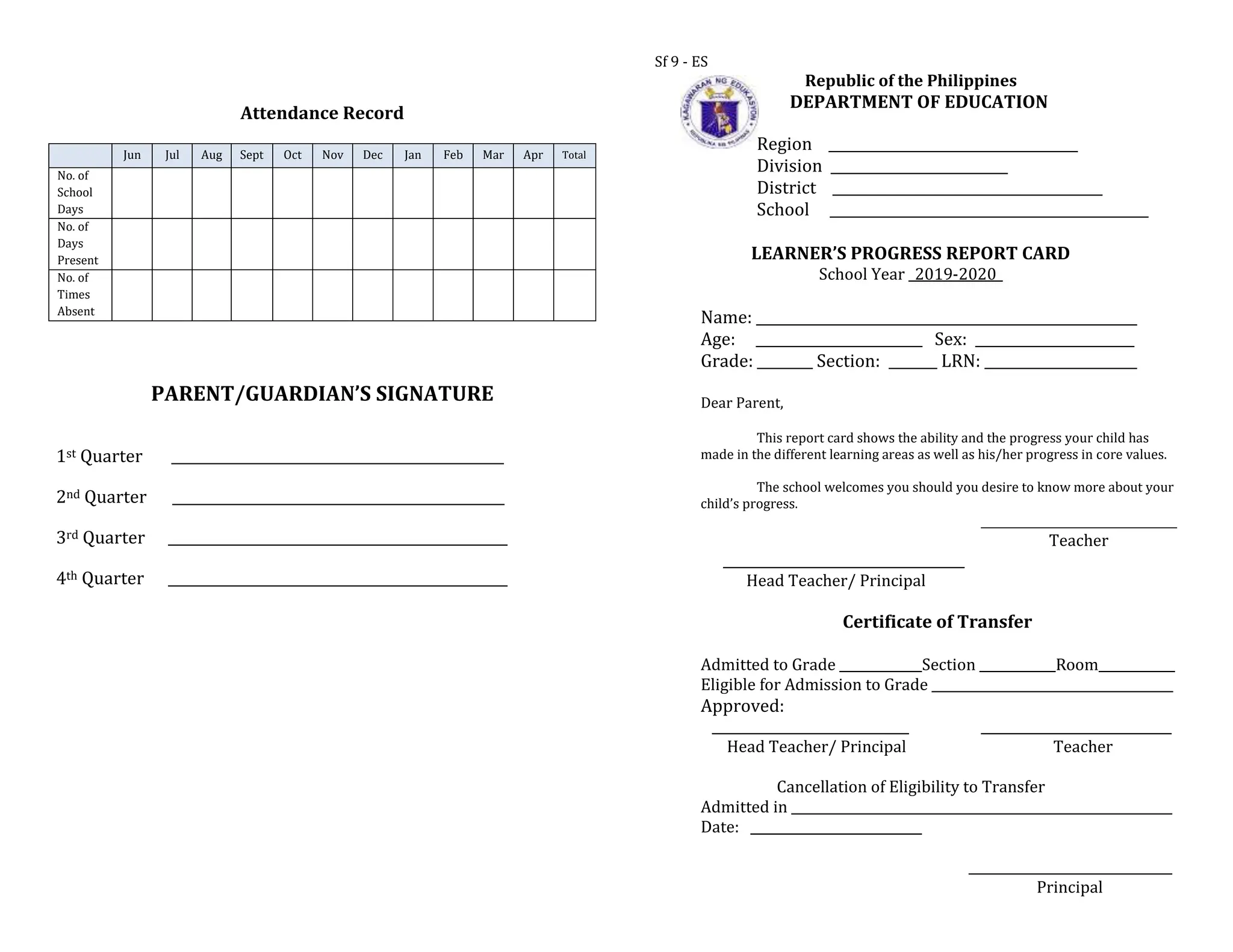 SF 9 - ES ((Learner's Report Card).docx