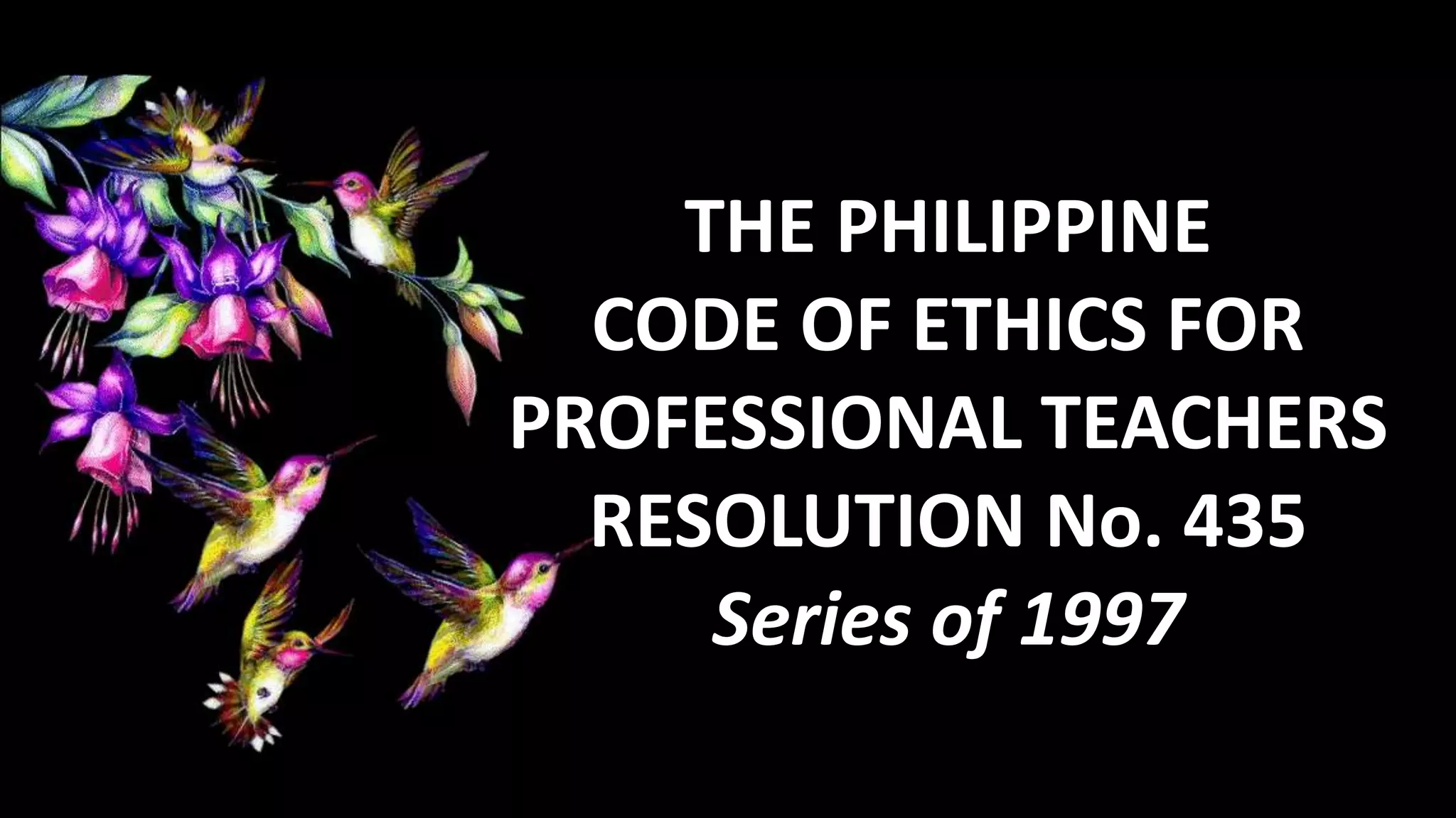 Philippine Professional Code of Ethics for Teachers | PPSX