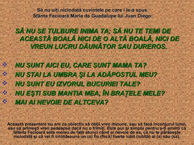 Sfânta Fecioara Maria - de Guadalupe | PPS