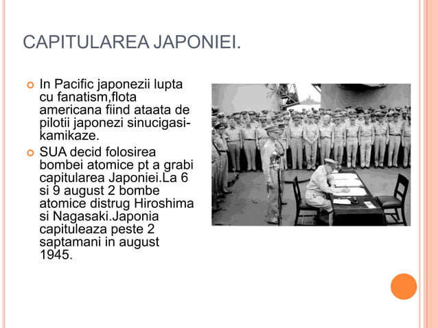 Sfarsitul celui de al doilea razboi mondial | PPTX