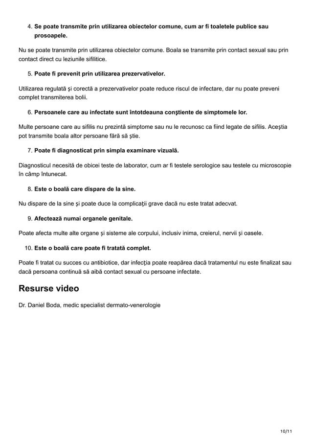 Ce este sifilisul si cum se trateaza | sfatulmedical.ro