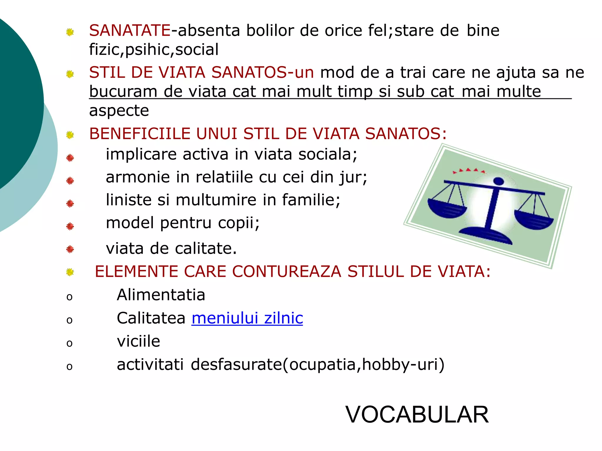 Sfaturi pentru o alimentatie sanatoasa | PPTX