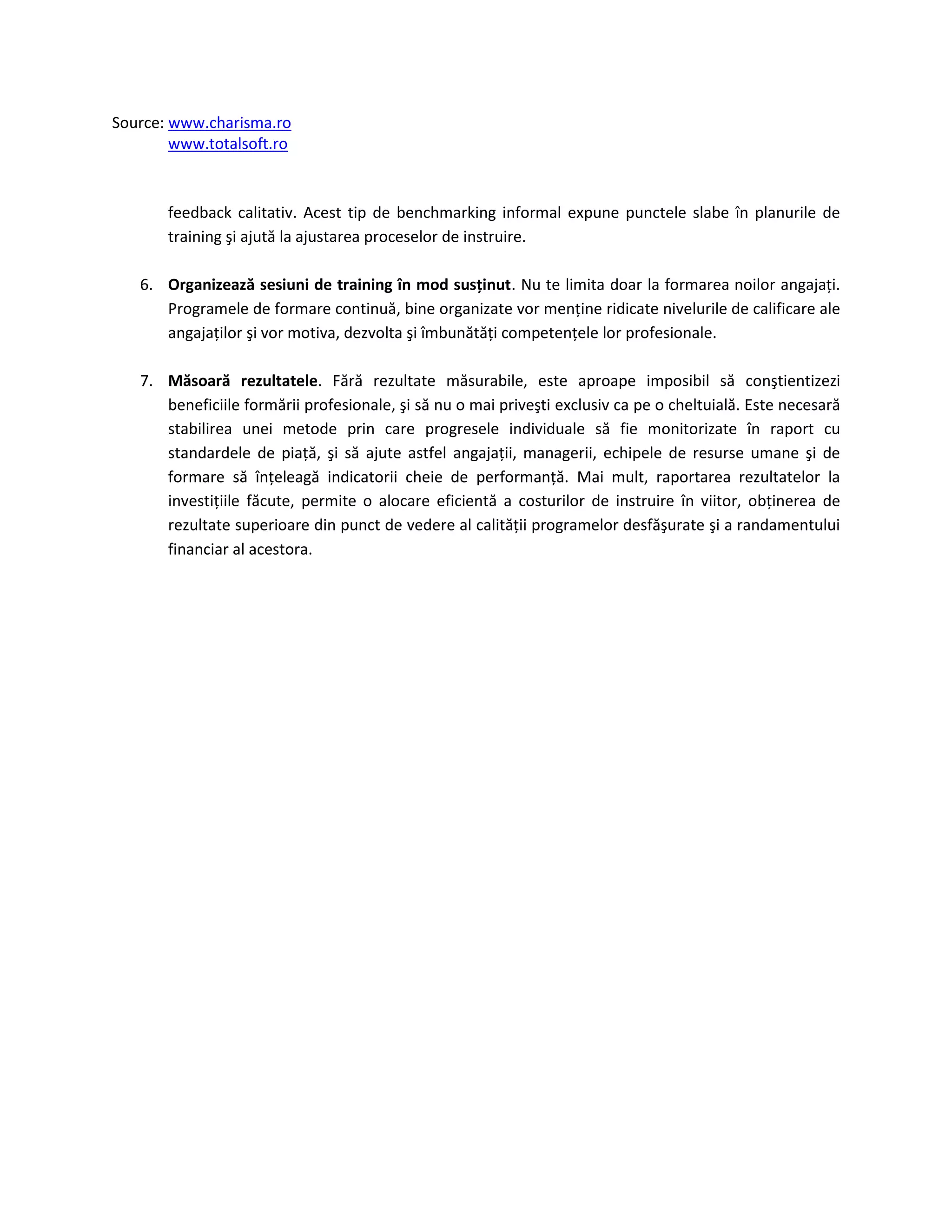 Sfaturi pentru o instruire eficienta a angajatilor | DOCX