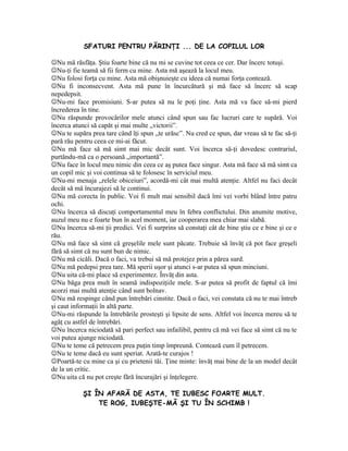 Sfaturi pentru parinti | DOC