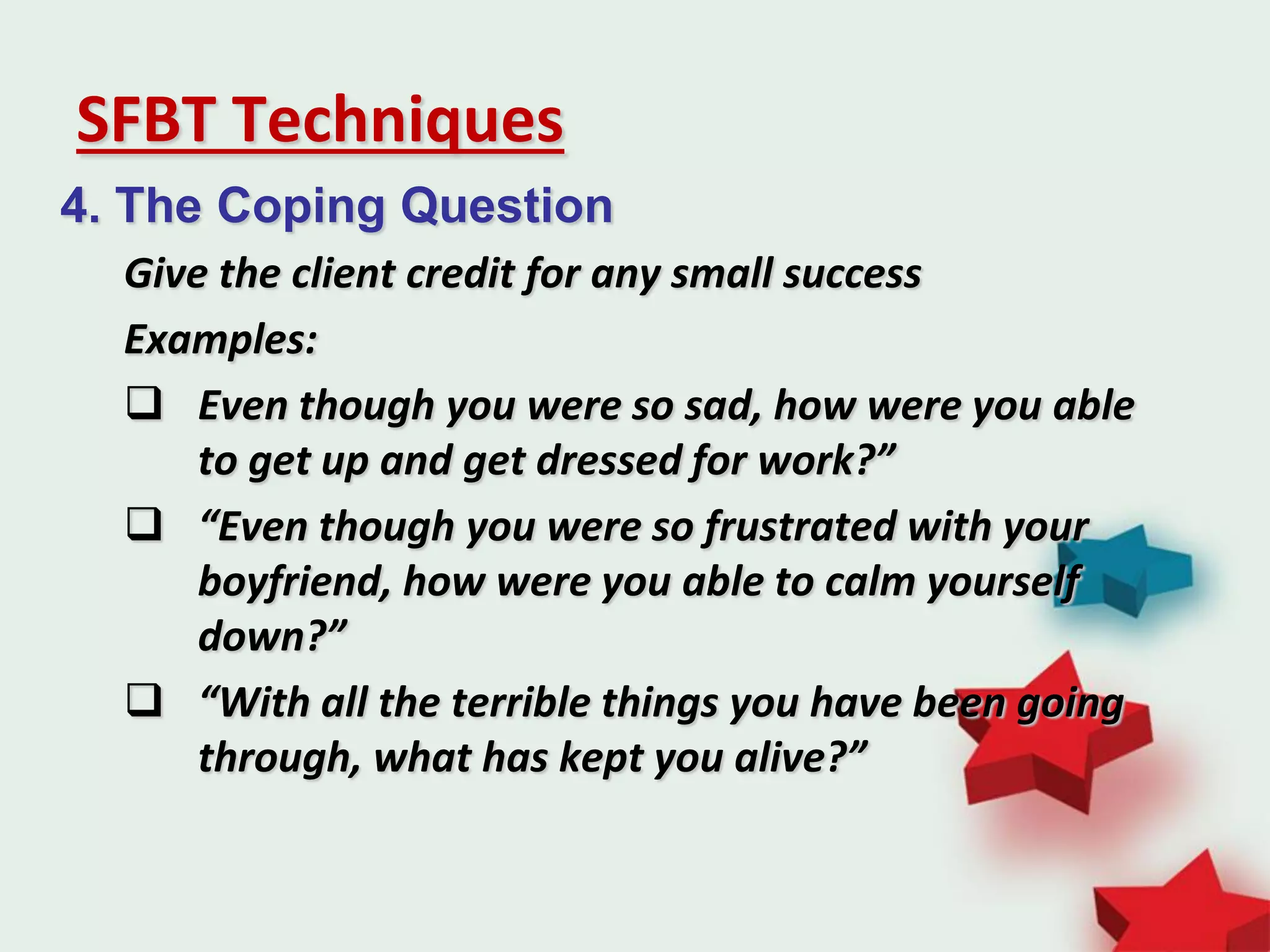 SOLUTION-FOCUSED BRIEF THERAPY (SFBT) | PDF