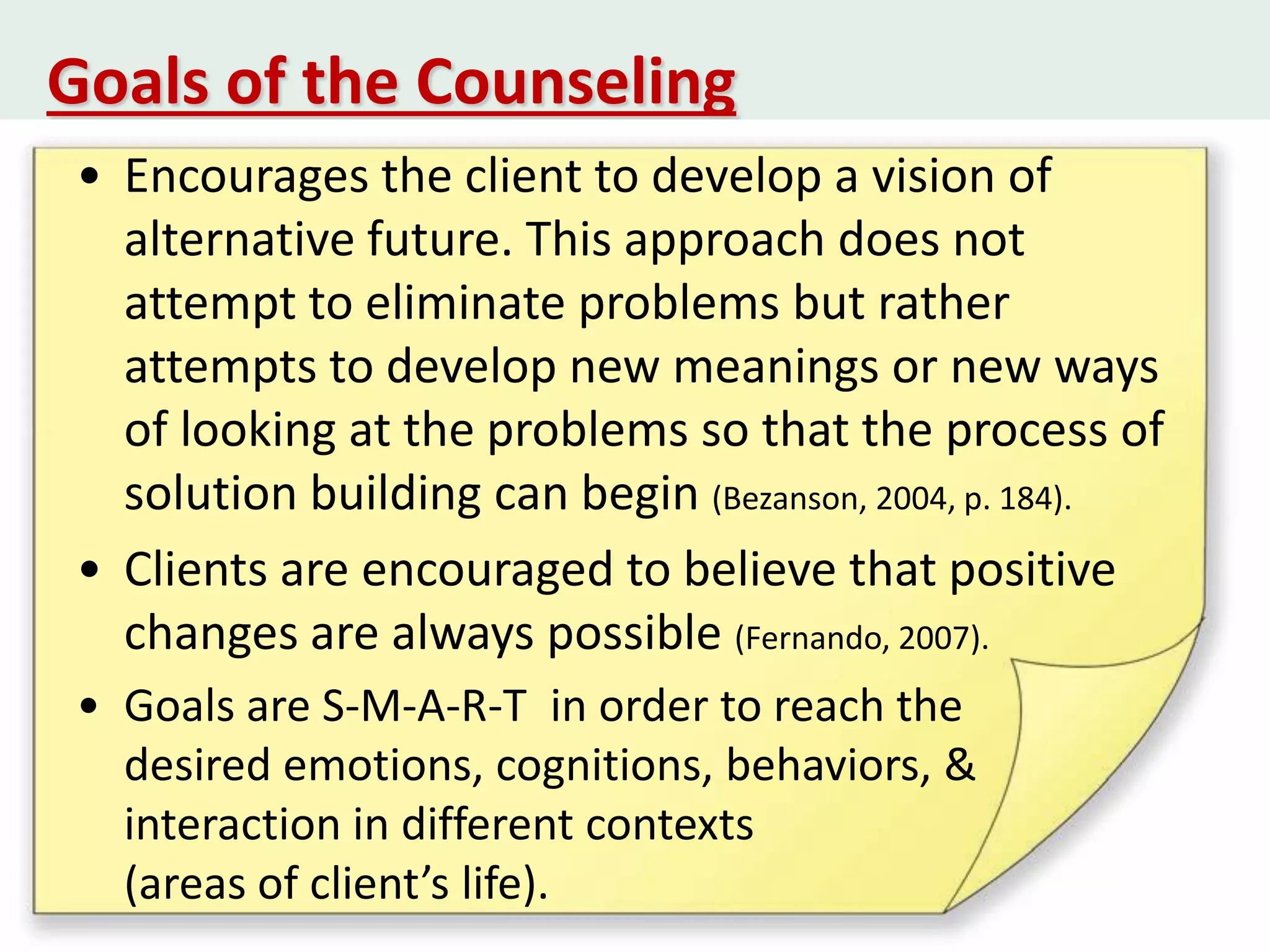 SOLUTION-FOCUSED BRIEF THERAPY (SFBT) | PDF