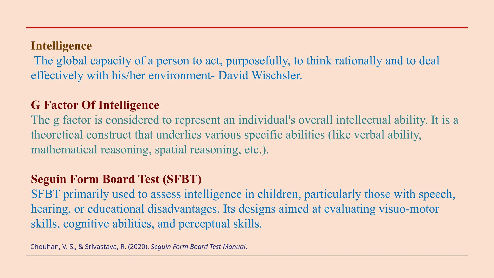 SFBT ASSESSMENT FOR INTELLIGENCE AND VISUO MOTOR FUNCTION | PPTX