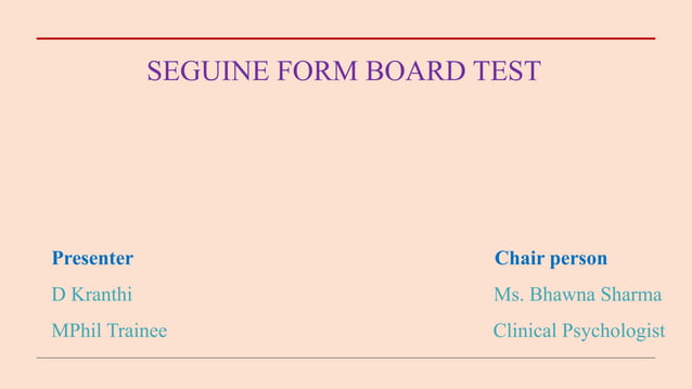 SFBT ASSESSMENT FOR INTELLIGENCE AND VISUO MOTOR FUNCTION | PPTX