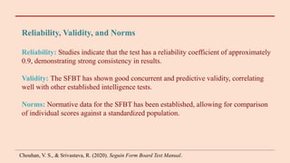 SFBT ASSESSMENT FOR INTELLIGENCE AND VISUO MOTOR FUNCTION | PPTX