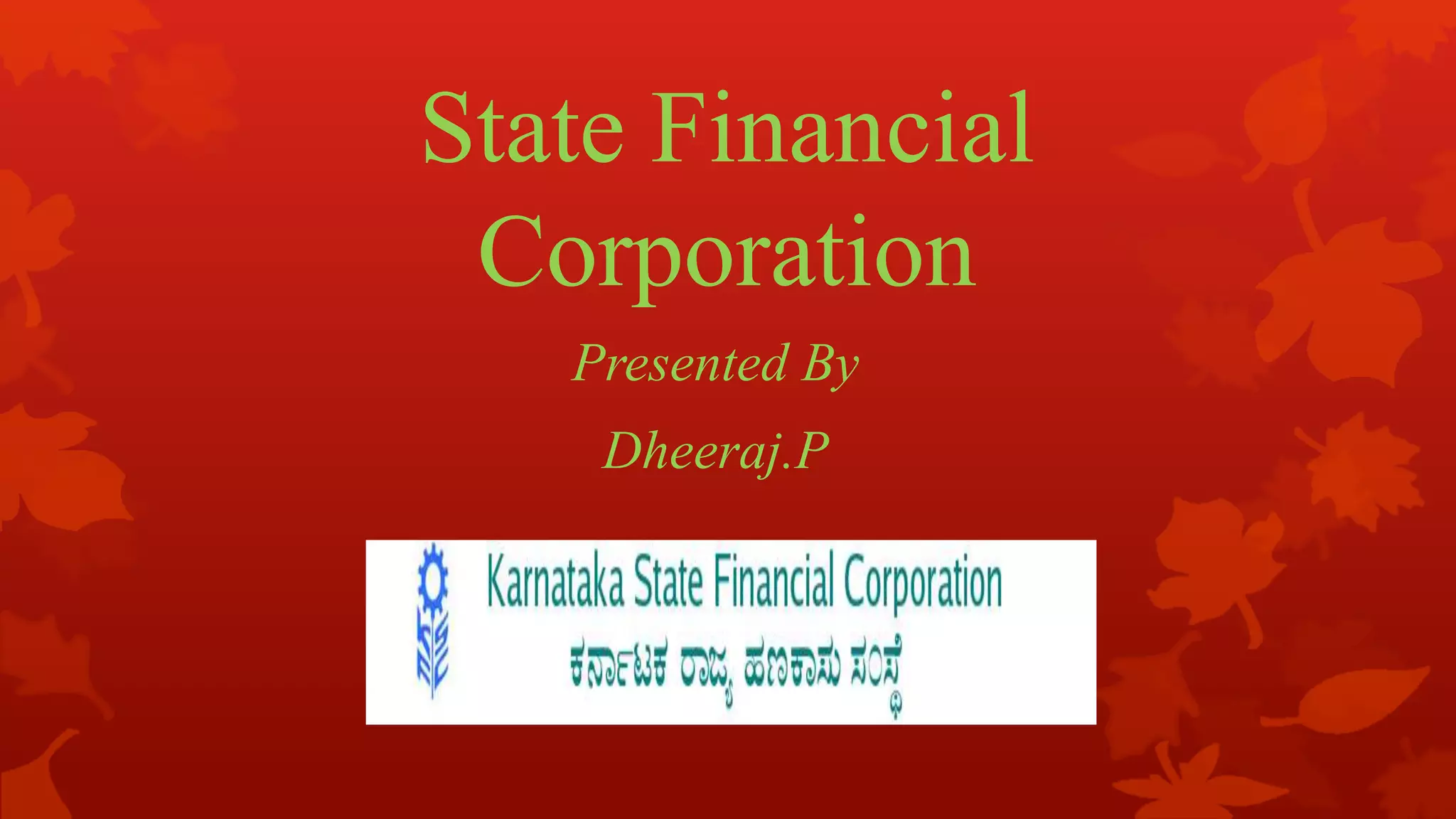 state financial corporation | PPTX