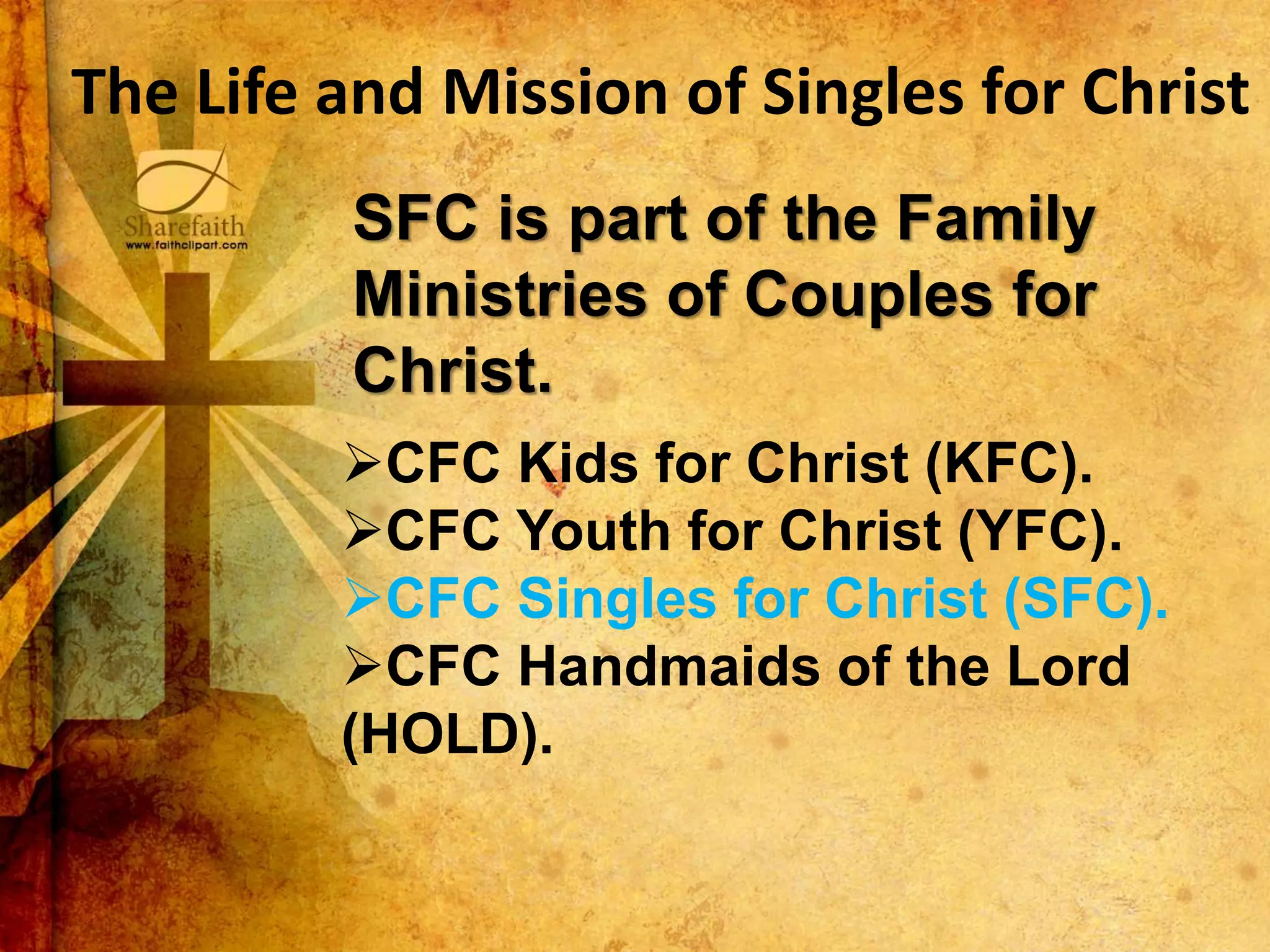 Talk 11: Life and Mission of Singles for Christ | PPTX