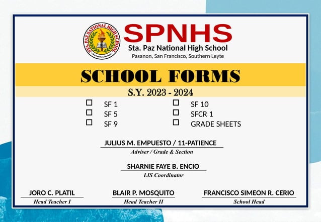 Sample of School Forms COVER Page Format.pptx