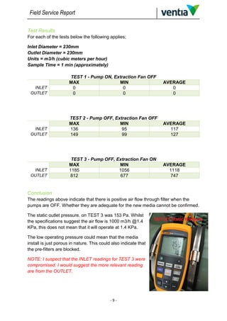 SFCXX1 - SFCXX2 Air Flow Testing Report | PDF