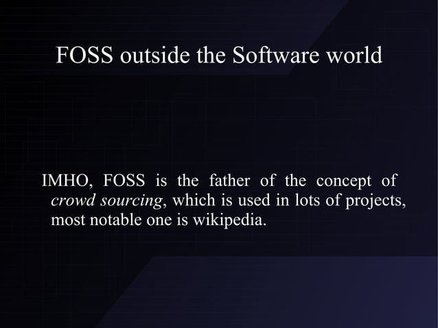 Intro to FOSS & using it in development | PPT
