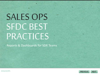 Sales Operations Leaders Meetup: Salesforce Best Practices for ...