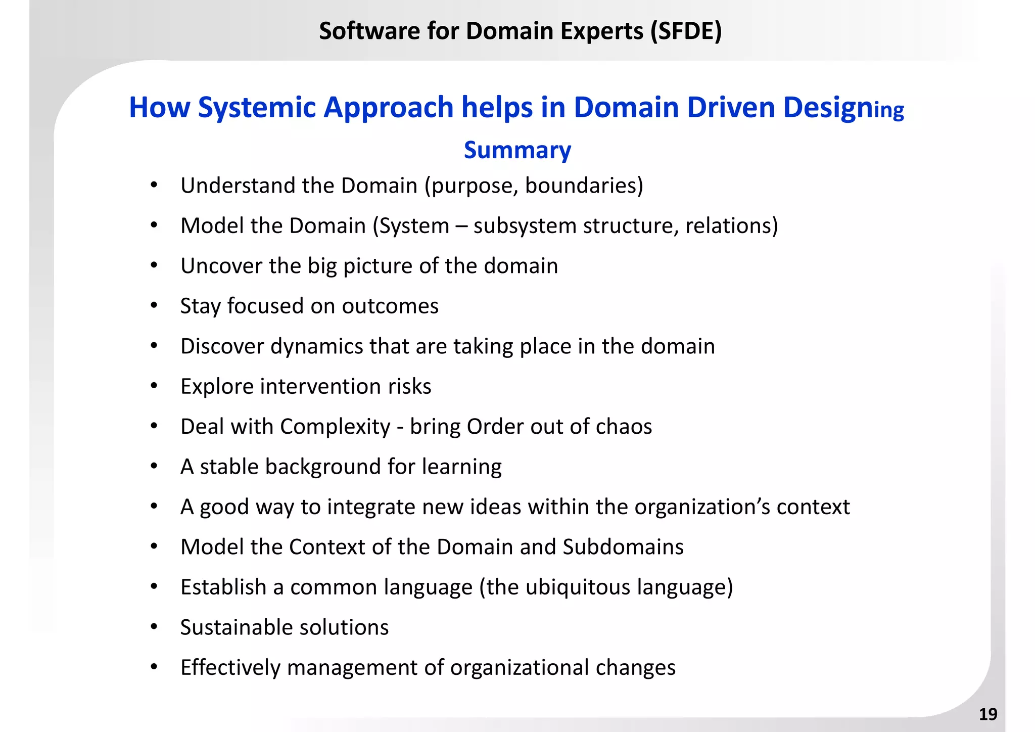 Domain Driven Design: Made Easy employing Systemic Approach | PPT